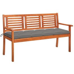 Prolenta Premium - 3-Sitzer-Gartenbank mit Auflage 150 cm - Grau