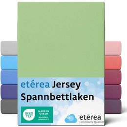 Etérea - Comfort Jersey Spannbettlaken Minze 180x200 cm - 200x200 cm - Minze