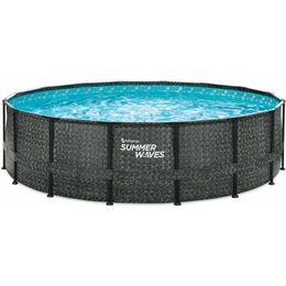 Pool Frame Dark Herringbone Print Elite 4,88 m x 1,22 m Quick Pool - Summer Waves