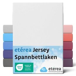 Comfort Jersey Spannbettlaken Weiss 100x200 cm - 120x200 cm - Weiss - Etérea