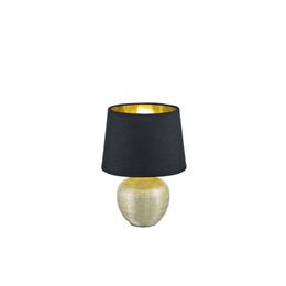 Moderne Tischlampe Gold Keramik Schwarz Luxor Lampenschirm Ø18 cm Trio Lighting