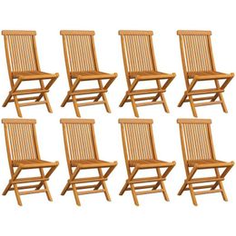 MAISONCHIC 8er Set Gartenstühle Gartensessel Klappbare Stühle für Garten Terrasse Balkon Massivholz Teak DE70098