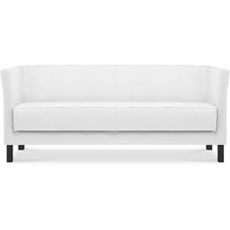 Especto Modernes Sofa 3 Sitzer aus Kunstleder, weiß - Konsimo