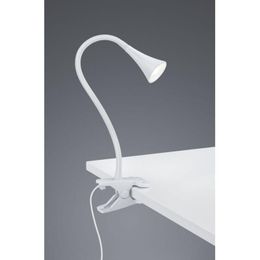 Viper weiße LED-Schreibtischlampe mit Clip H35 cm Trio-Beleuchtung