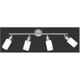 Deckenleuchte Nickel 4 Spotlights Einstellbarer Spot Lampenschirm aus Glas Mars Trio Lighting