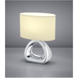 Iperbriko - Gizeh Tischlampe Silber Keramik und weißer Stoff L24 cm Trio Lighting