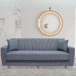 3-Sitzer Sofa mit Stauraum und Bettfunktion grau - Poem