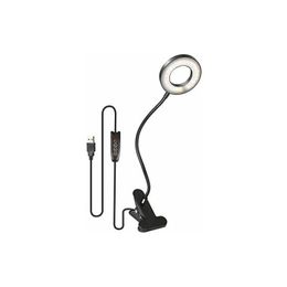 LED-Klemm-Schreibtischlampe, LED-Schreibtischlampe, verstellbare Clip-on-Leselampe 3 Farben 360 ° flexibler Schwanenhals, zum Lernen, Schlafen, Lesen