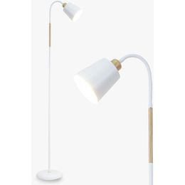 Anten Stehlampe Weiß Wohnzimmer vili 360° Schwenkbare Stehleuchte E27 Fassung max. 60W moderne Metall Sofa lampe mit Höhe 159cm Standleuchte für