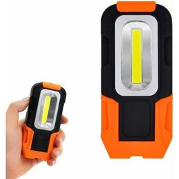 Hiasdfls - LED-Taschenlampe 3 w COB-LED-Handlampe, tragbar, ultrastark, magnetischer Akku mit Magnetfuß und Haken, 3 x AAA-Batterien nicht im