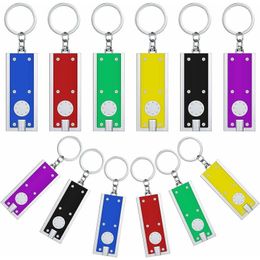 Hiasdfls - 12 Stück Mini-LED-Schlüsselanhänger Schlüsselanhänger Taschenlampe Winziges Hundehalsbandlicht in verschiedenen Farben Taschenlampe