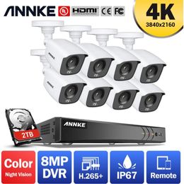 ANNKE 4K Ultra hd DVR-Überwachungskamerasystem mit 24/7 Vollfarb-Nachtsicht-CCTV-Überwachung im Innen- und Außenbereich mit zusätzlicher Beleuchtung mit 8