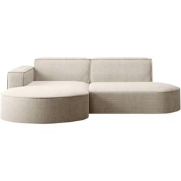 Kaiser Ecksofa Designer MODENA STUDIO stoff Dicker cord Poso Beige Links