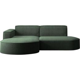 Kaiser Ecksofa Designer modena studio stoff Dicker cord Poso Dunkelgrün Links