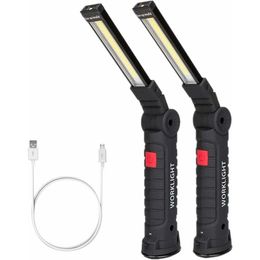 Wiederaufladbare Arbeitslampenlampe Workshop COB-Taschenlampe Taschenlampe mit magnetischer Basis 5 Modi Weißes Licht / Rotes Campinglampe für