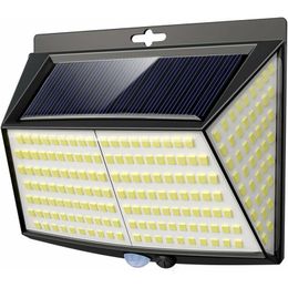 Rhafayre - 228 LED-Solar-Sicherheitsleuchten für den Außenbereich, wasserdichte Gartenleuchten, solarbetrieben mit 270 ° Weitwinkel, kabellos,