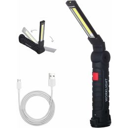 USB-Wiederaufladbare Arbeitslampe, Taschenlampe Taschenlampe Inspektion led cob Magnetische Arbeitslampe Mini Tragbare Taschenlampe mit magnetischer
