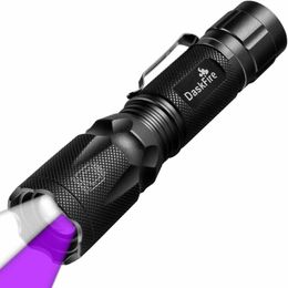 Hiasdfls - 2 in 1 Leistungsstarke LED-Taschenlampe 900 Lumen UV-Lampe 395 nm UV-Licht 4 Beleuchtungsmodi Zoombare und wiederaufladbare Taschenlampe