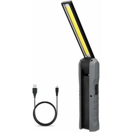 Hiasdfls - USB-Arbeitslampe led-led-led-cob, wiederaufladbare Flok-Fackel-Flaumlampenlampe tragbare Inspektion mit magnetischer Basis und