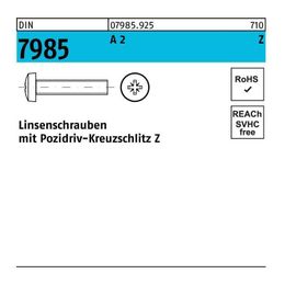 Linsenschraube DIN 7985 m.Kreuzschlitz-PZ M 3 x 14 -Z A 2