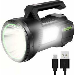 1200lm 6500mAh wiederaufladbare LED-Taschenlampe, ultrastarke 4 Beleuchtungsmodi, Taschenlampe (inkl. USB-Kabel) Hiasdfls