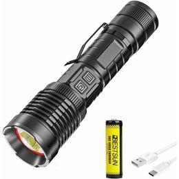 Hiasdfls - Super helle 10000 Lumen XHP99 LED-Fackel, Zoomable und wasserdichte Laterne Laterne LED-Taschenlampe 3 wasserdichtes Camping