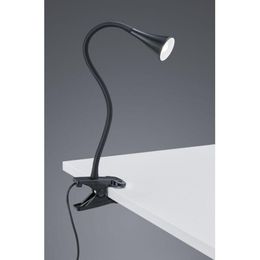 Schwarze Viper LED-Schreibtischlampe mit Clip H35 cm Trio-Beleuchtung