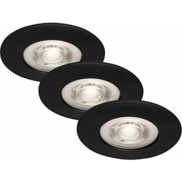 Di-Ka - led Einbauleuchte Kulana 3er Set schwarz-matt ø 9 cm 4,9 w warmweiß Einbauleuchte