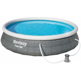 Bestway - Fast-Pool-Set ø 396 x 84 cm, inkl. Filterpumpe Schwimmbecken Pool