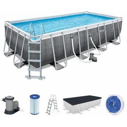 Power Steel Frame Pool Komplett-Set eckig 549 x 274 x 122 cm Pool - Bestway