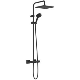 Vernis Shape - Brausegarnitur Showerpipe 240 mit Thermostat, 2 Strahlarten, schwarz matt 26427670 - Hansgrohe