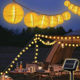 Salcar Solar Lichterkette Lampion Außen Camping Solar Lampions Außen Wetterfest, 8 Modi Solar Lichterkette Laternen für Garten Balkon Hof Fest Deko, 15m 50