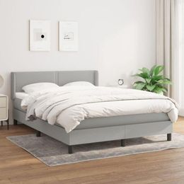 Boxspringbett,Doppelbett mit Matratze Hellgrau 140x190 cm Stoff vidaXL