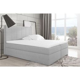 Boxspringbett Schlafzimmerbett MARIBEL 180x200cm Stoff Hellgrau