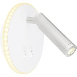 Led Wandleuchte Many weiß-graphit ø 14,6 cm warmweiß Wandleuchte - Globo