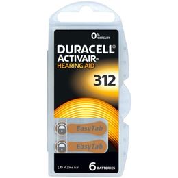 Duracell - ActivAir Easy Tab 312 Hörgeräte Batterie 1,4V (6er Blister)