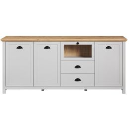 ebuy24 Landside Sideboard 3 Türen, 2 Schubladen, 1 Klappe, grau.