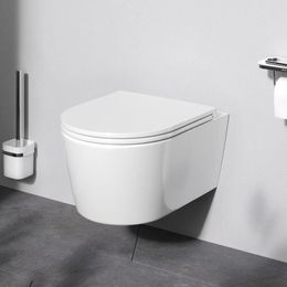 Am.pm - Spülrandloses wc Toilette für Gäste-WC Hänge-WC FlashClean aus Keramik Wand-WC CFA1700SC Func FlashClean Spülrandloses Wand-WC mit