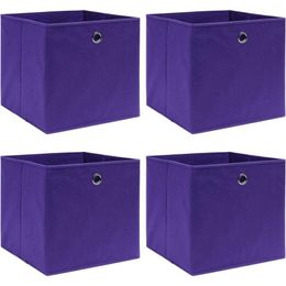 Prolenta Premium - Aufbewahrungsboxen 4 Stk. Lila 32x32x32 cm Stoff - Lila