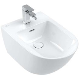 Villeroy & Boch Subway 3.0 - Wand-Bidet 560x375 mm, mit Überlauf, mit Hahnloch, CeramicPlus, Stone White 447000RW - Villeroy&boch