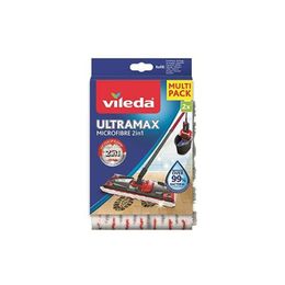 UltraMax Flachbesen Nachfüllpackung, Mikrofaser, Weiß und Rot, Standardgröße - Vileda