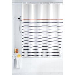 Wenko - Duschvorhang Marine - waschbar, mit 12 Duschvorhangringen