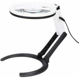 Handlupe, 130 mm Tischlupe Faltbare LED-beleuchtete Lupe mit beleuchteter Lupe Schreibtischlampe mit Lupe Hiasdfls