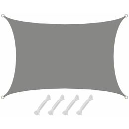 AMANKA UPF50+ uv Sonnensegel 3x4 Polyester Rechteck Wasserabweisend Garten Balkon Grau - grau