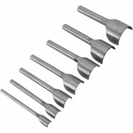 7 teile/satz Lederwerkzeuge Ahlen Bogenförmige Stanzwerkzeuge Lederhandwerk Schneidahle Gürtel Endschneider Nähwerkzeug (10-40mm) Hiasdfls