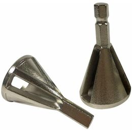Hiasdfls - 2er-Pack HSS-Stahl-Entgratungswerkzeug für beschädigte Bohrer und Abzieher – passend für Schrauben der Größe 8–32 (Silber)