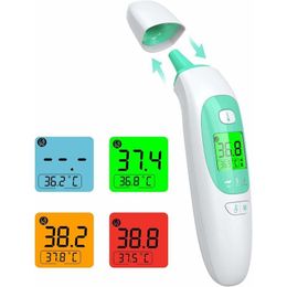 Hiasdfls - Stirnthermometer für Erwachsene, berührungsloses Kkmier-Thermometer, medizinisches Stirn- und Ohrthermometer, LCD-Display und