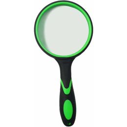 10-fache Leselupe mit rutschfestem Weichgummigriff mit 75-mm-Lupe und bruchsicherem Spiegel (Grün/Orange) – Grün Hiasdfls