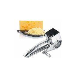 Hiasdfls - Multifunktionales Rayador de Queso Manual, Rallador Acero Inoxidable, Mano Rotary Cheese Chocolate Acero Tambor Slice Shred Tool