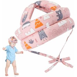Baby Kopfschutz, 1 Stück Baby Schutzhelm, Baby Schutzhelm, aus hautfreundlicher Baumwolle, verstellbar - Rosa Hiasdfls